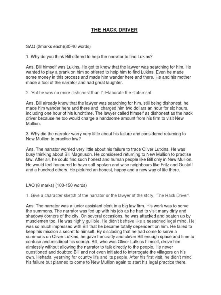 The Hack Driver | PDF