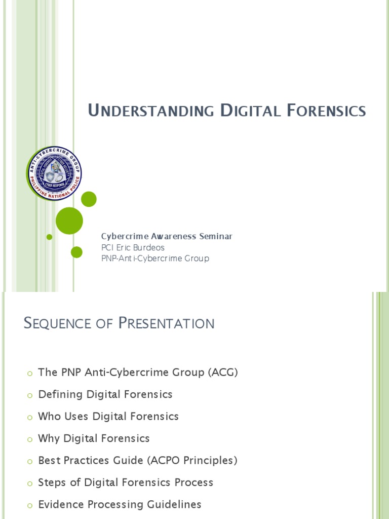 Session 5 - PNP ACG - Understanding Digital Forensics | PDF | Digital ...