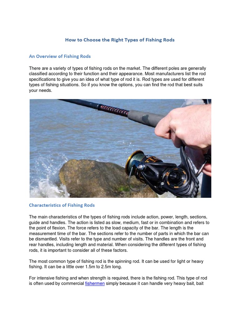 How To Choose The Right Types of Fishing Rods PDF | PDF | Fishing Rod ...