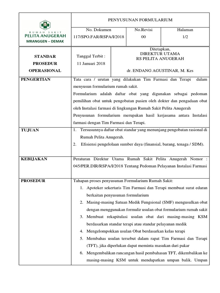 Spo Penyusunan Formularium Pdf