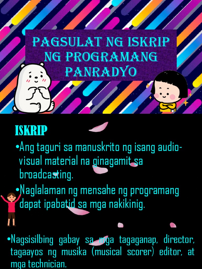 Pagsulat NG Iskrip NG Programang Panradyo | PDF