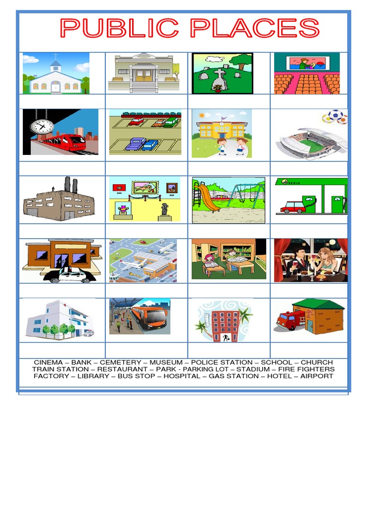 Picture Dictionary City Public Places Classroom Posters Icebreakers ...