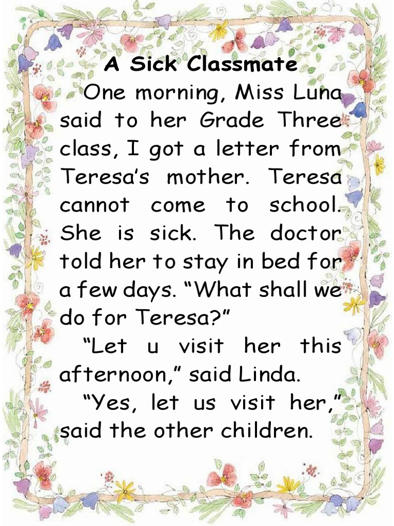 A Sick Classmate | PDF