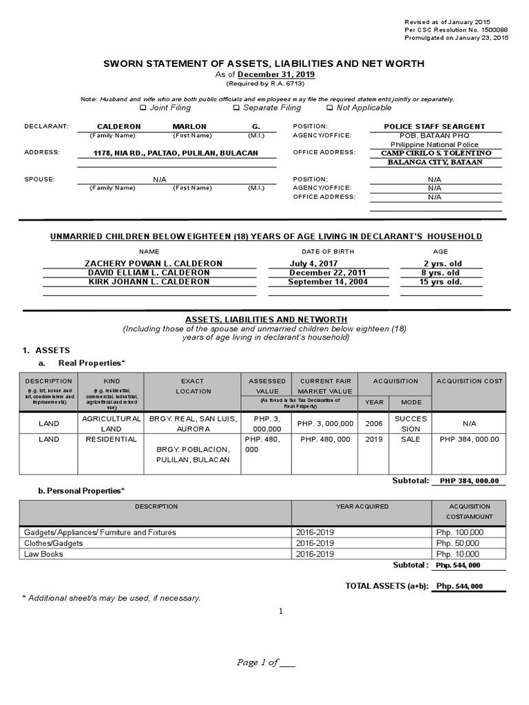 Calderon Saln 2020 | PDF | Real Property | Identity Document