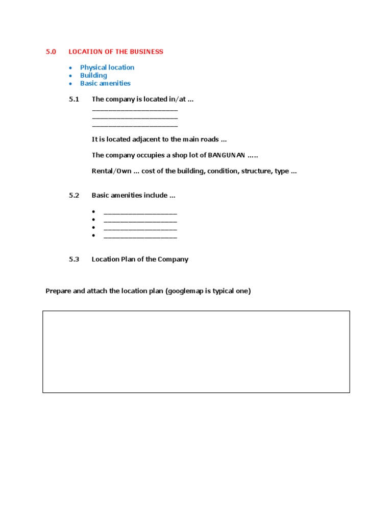 5.0 Business Location Template PDF | PDF | Business