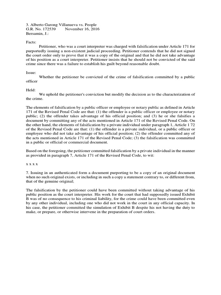 Alberto Villanueva Vs People | PDF | Falsifiability | Criminal Law