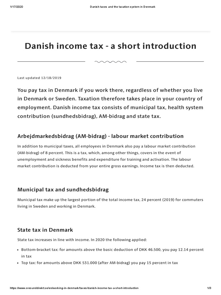 Danish Taxes and The Taxation System in Denmark | PDF | Denmark | Tax ...