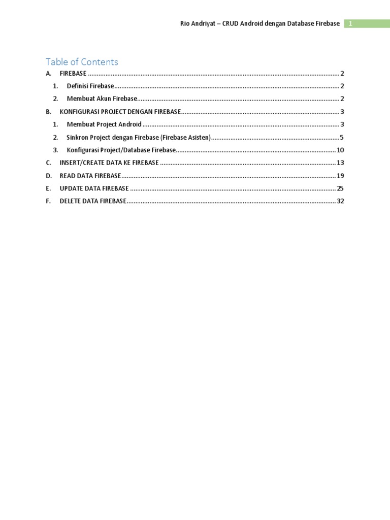 CRUD Android dengan Firebase Database | PDF