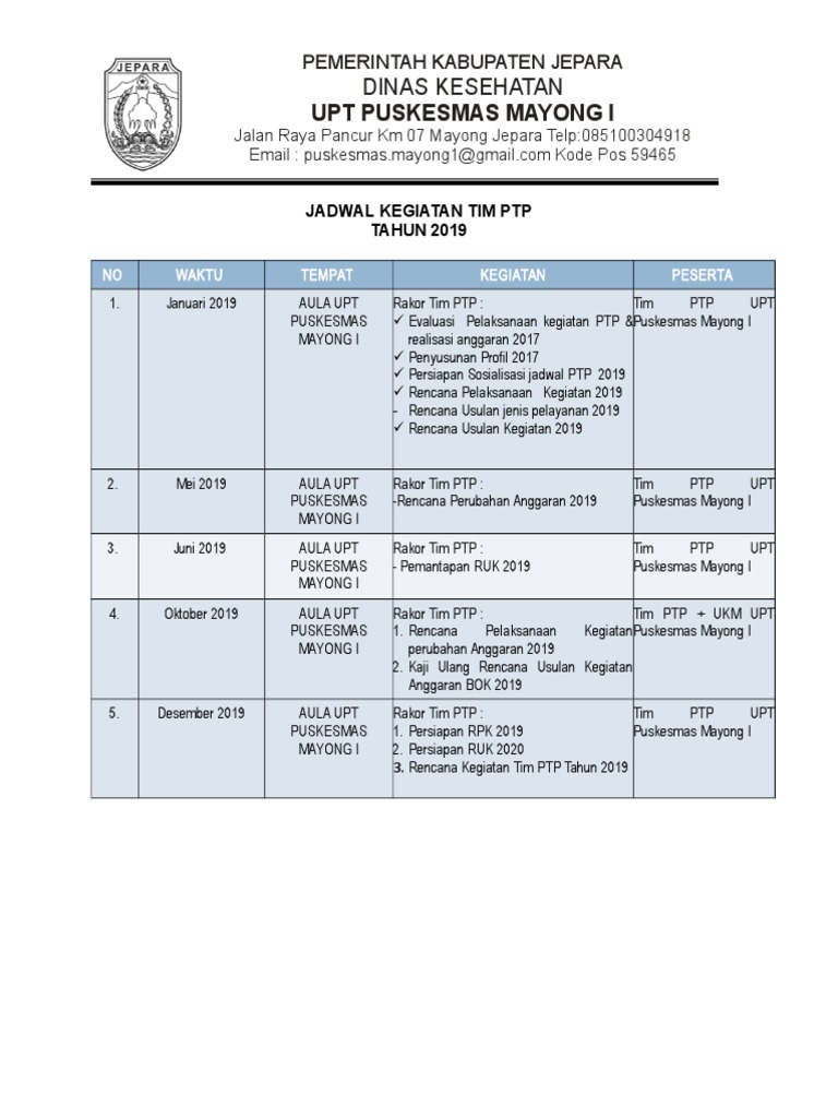 Jadwal PTP 2018 | PDF