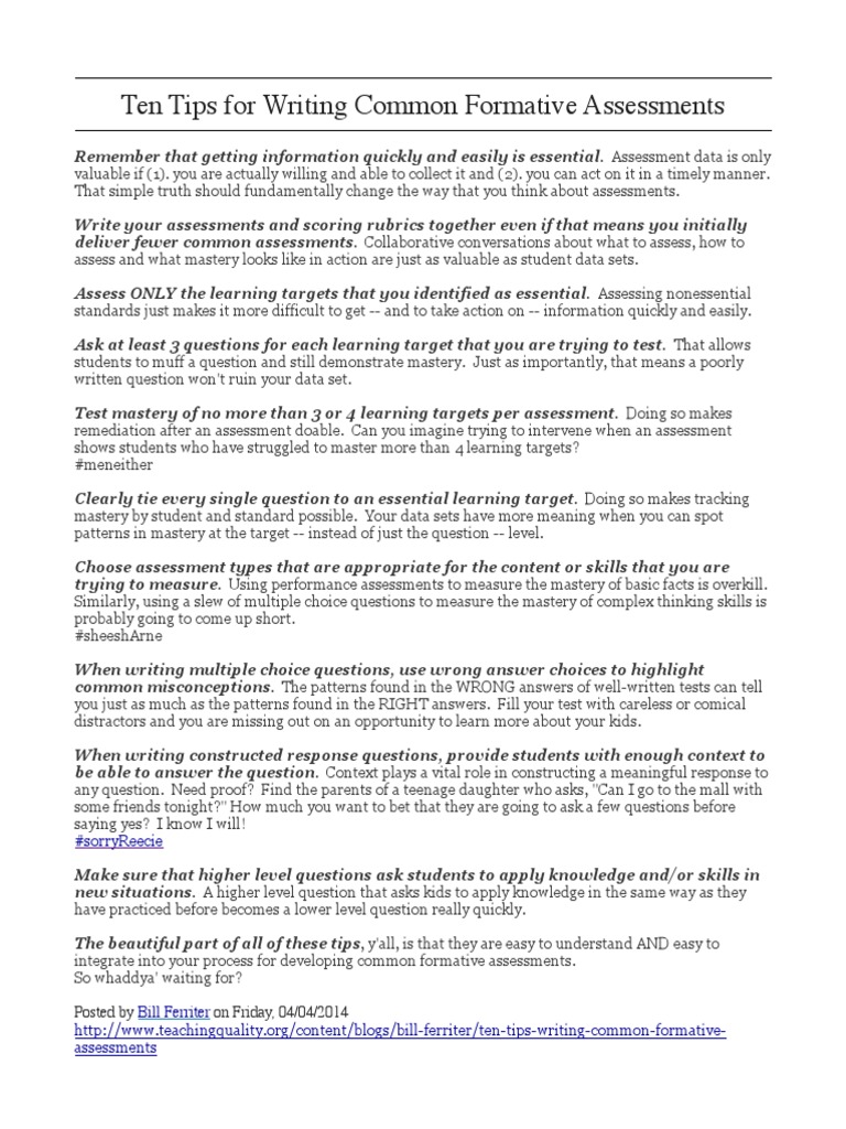 10 Tips For Writing CFA | PDF | Educational Assessment | Educational ...
