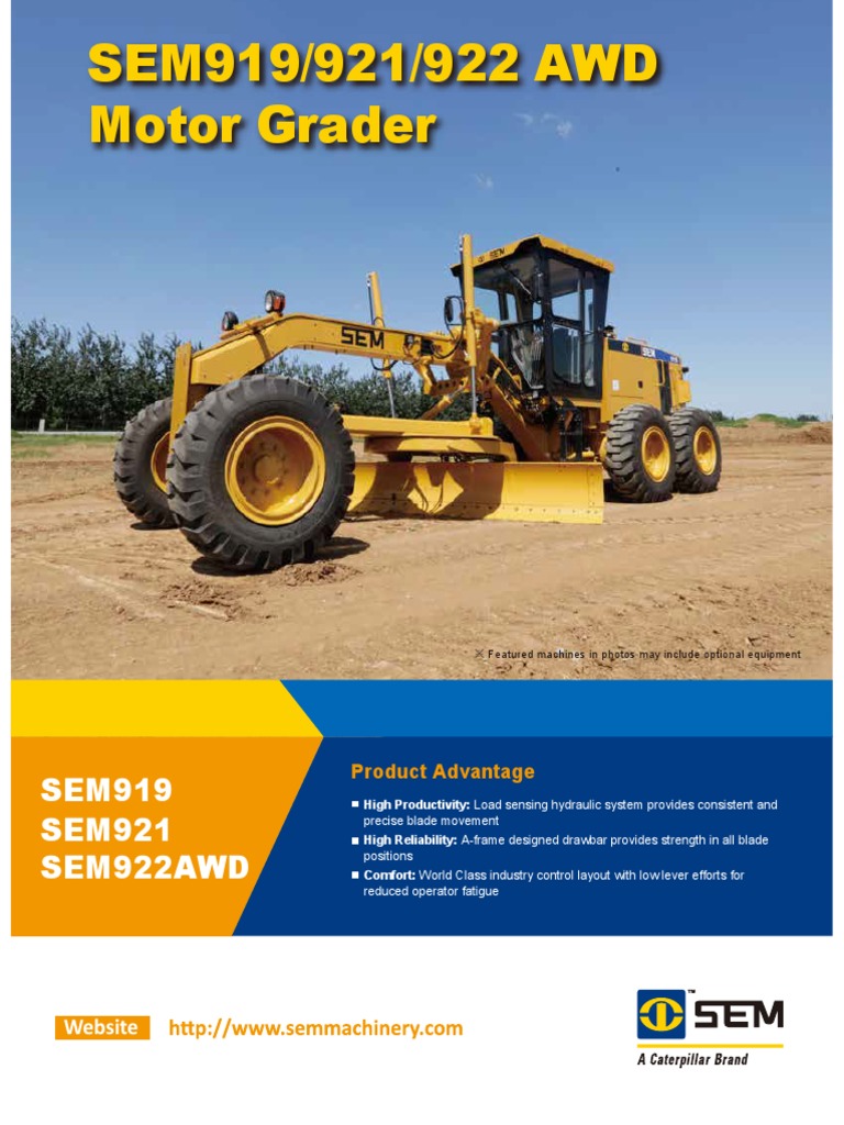 Motor Graders SEM 919 921 922AWD Separated | PDF | Truck | Four Wheel Drive