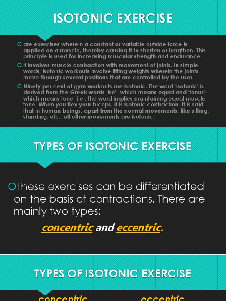 Isotonic Exercise | PDF | Muscle Contraction | Muscle