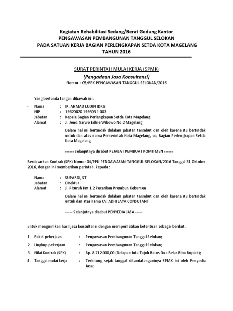 Contoh SPMK | PDF | Teknologi & Rekayasa