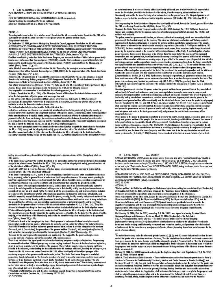 Constitutional Law - Police Power, Eminent Domain, Taxation | PDF | Tax ...