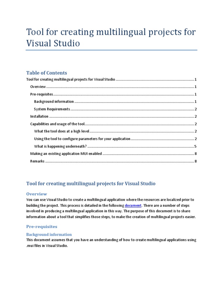 Creating Multilingual Apps with MUI Tool | PDF | Microsoft Visual ...
