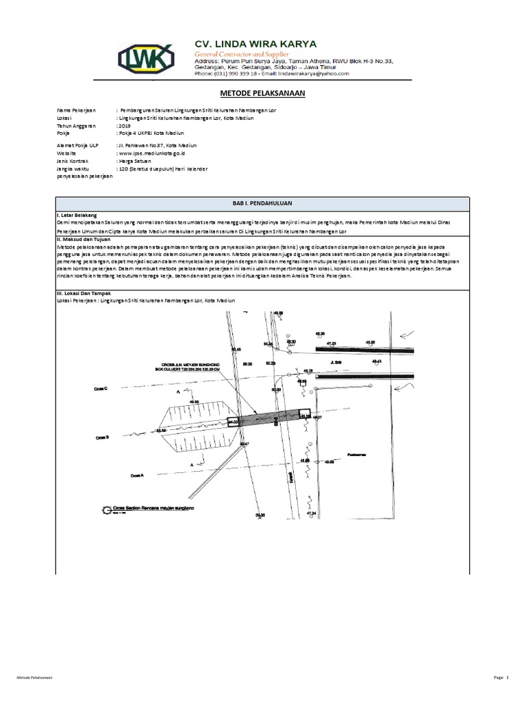 Metode Pelaksanaan Saluran Uditch | PDF