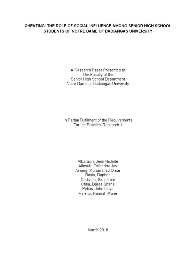 Research Paper Group 3 Humss 1122 Final | PDF | Academic Dishonesty ...