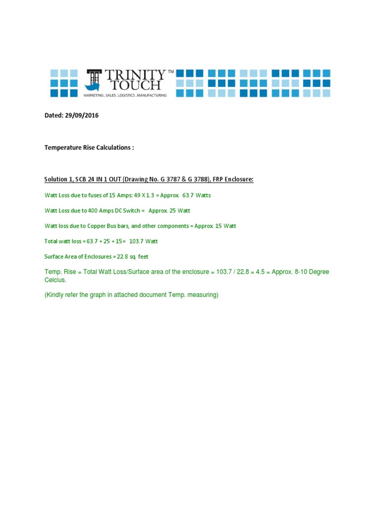 Temperature Rise Calculation Example | PDF