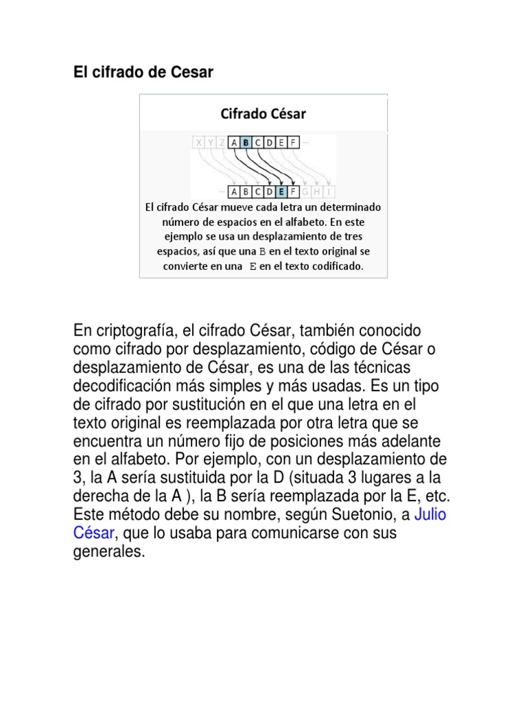 El Cifrado de Cesar | PDF | Criptografía | Comunicación segura