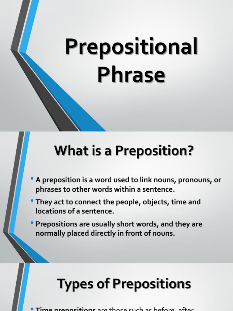 Prepositional Phrase | PDF | Preposition And Postposition | Object ...