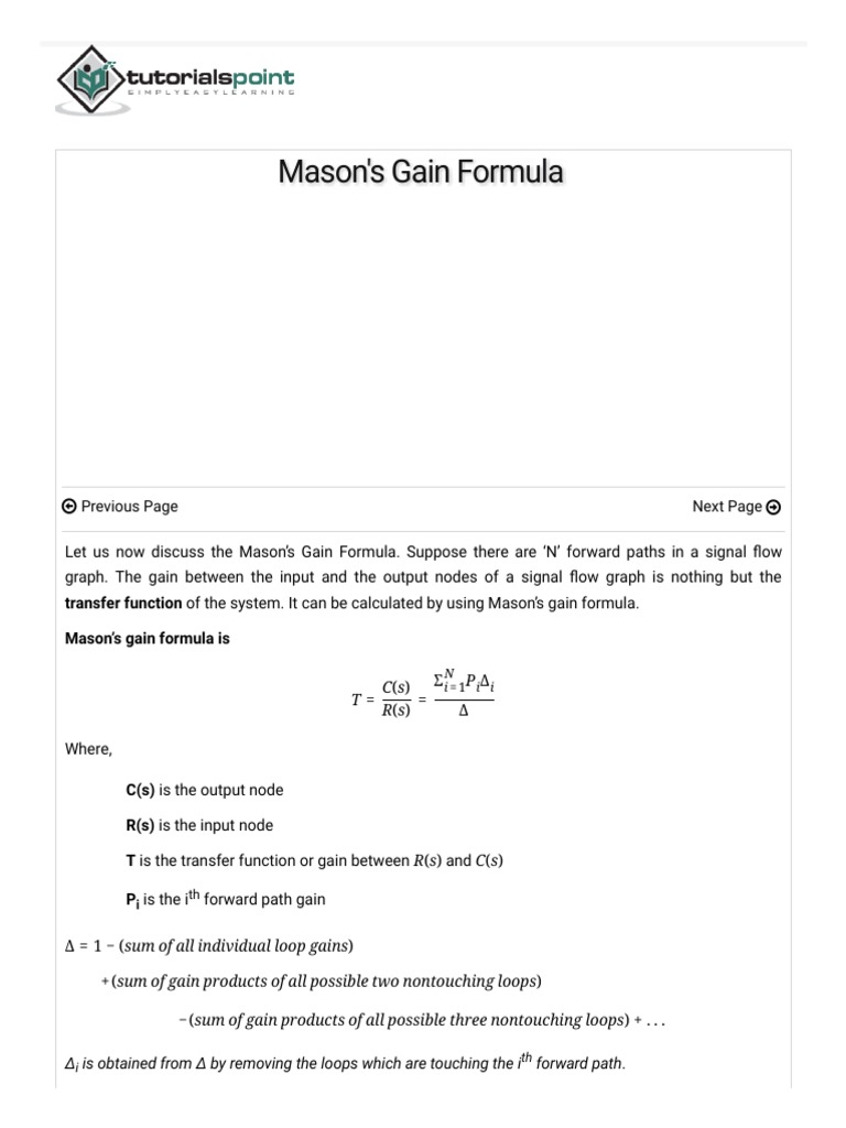 Mason's Gain Formula | PDF | Algorithms | Combinatorics