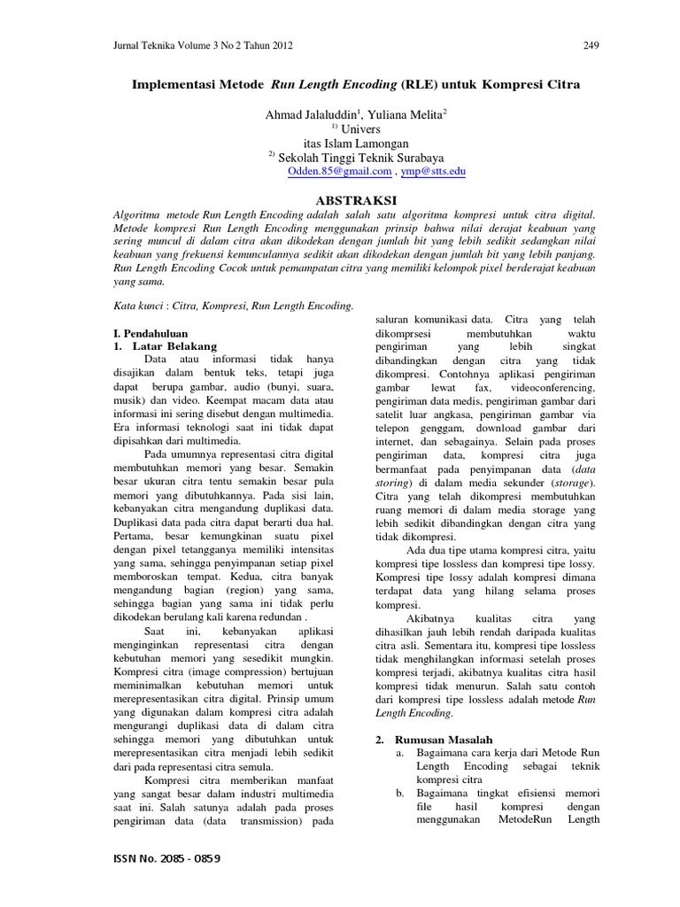 Implementasi Metode Run Length Encoding (RLE) Untuk Kompresi Citra | PDF