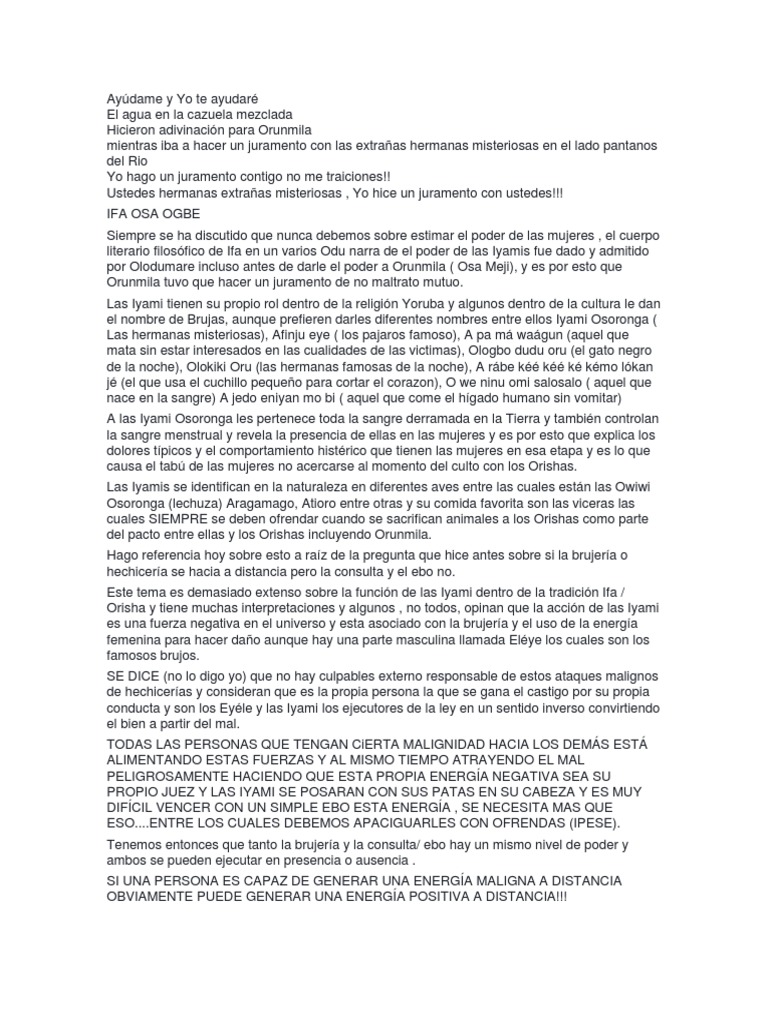 Osa Ogbe y Las Brujas | PDF | Brujería | Religión y creencia