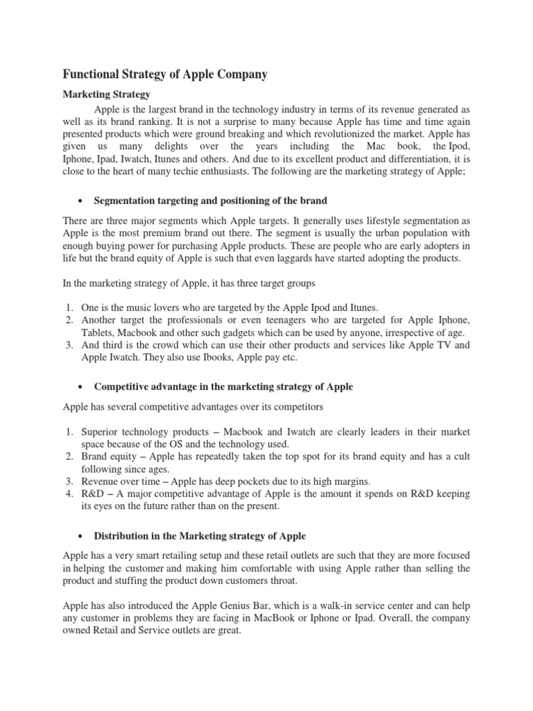 Apple Company Marketing and Financial Strategies | PDF | Apple Inc ...