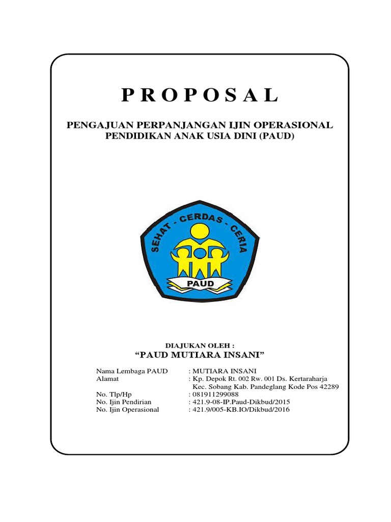 Perpanjangan Izin Operasional PAUD Mutiara Insani | PDF