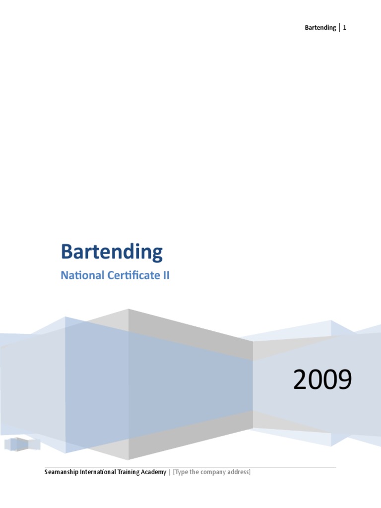 Bartending Module | PDF | Bar | Identity Document