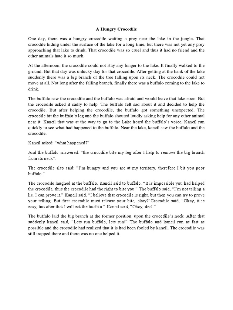 A Hungry Crocodile | PDF | Crocodile | Chicken