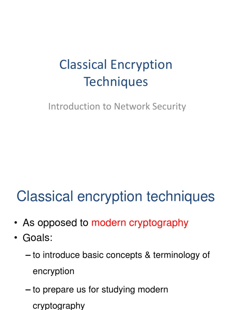 1-Classical Encryption | PDF | Cipher | Cryptography