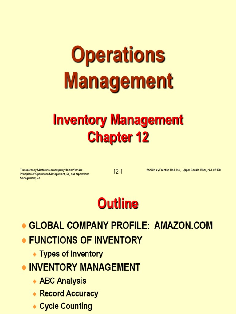 Lecture Notes in Inventory Management | PDF | Operations Management ...