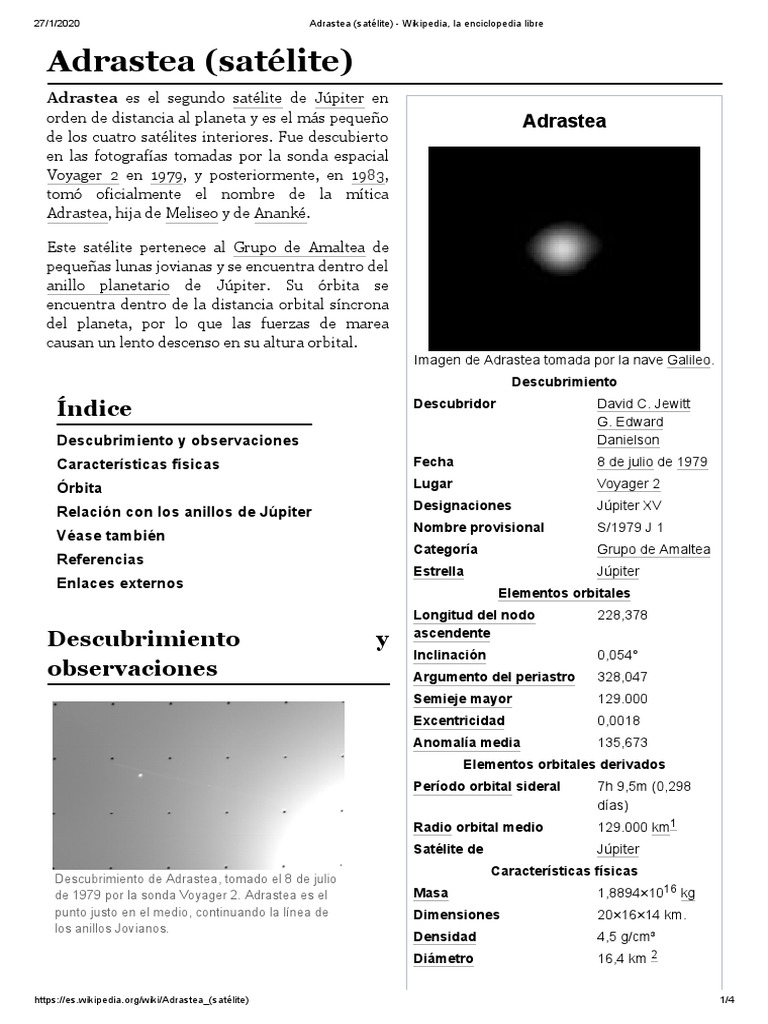 Adrastea | PDF | Planetas exteriores | Luna