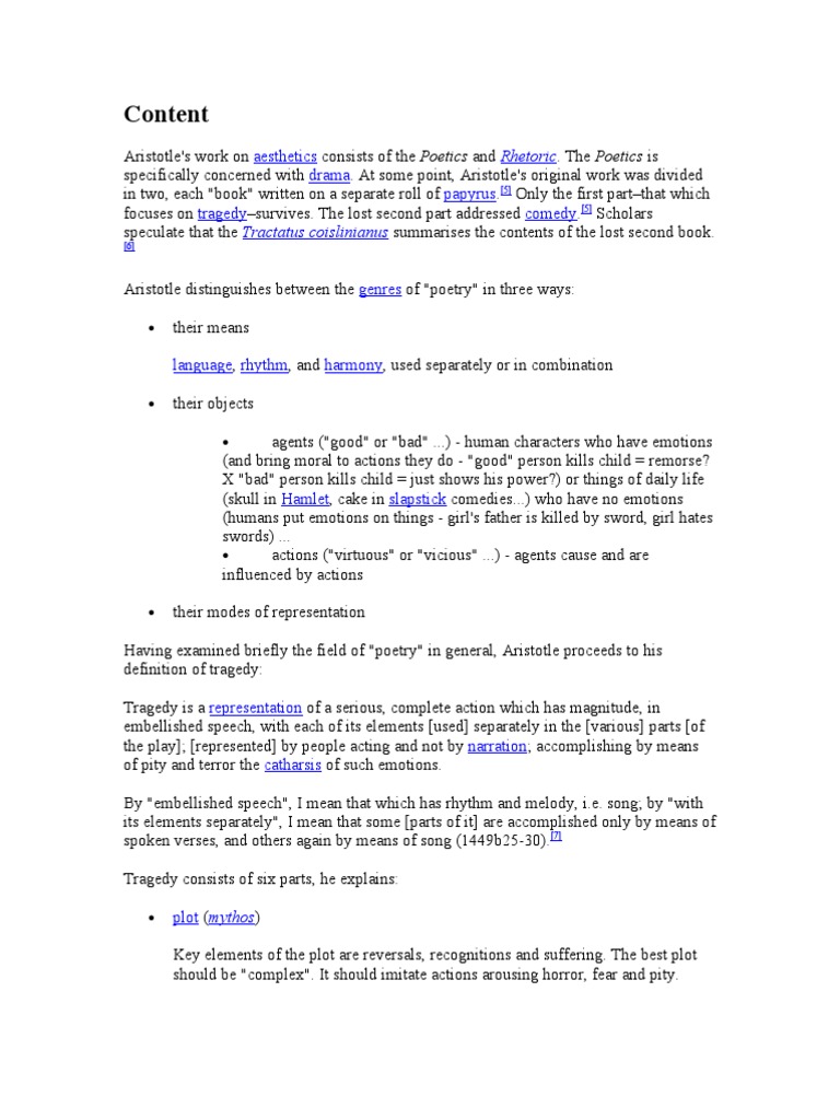 Aristotle | PDF | Poetics (Aristotle) | Tragedy