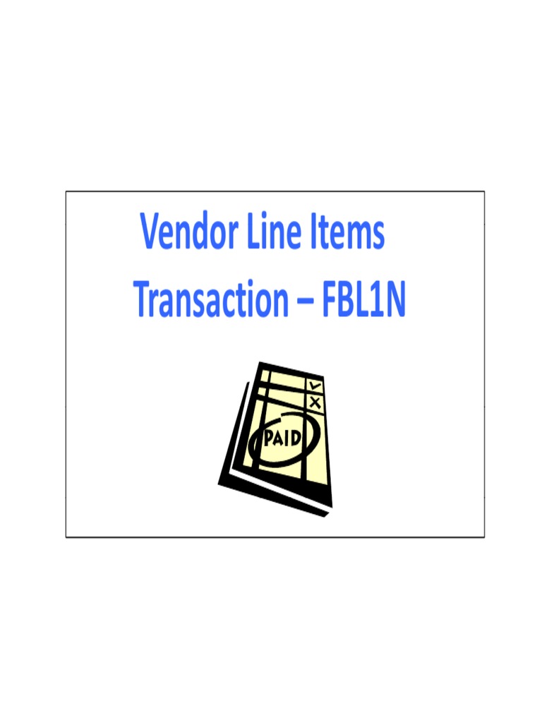 Vendor Line Item Display in FBL1N | PDF | Invoice | Business