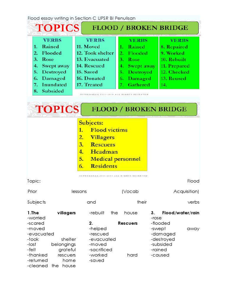 Flood Essay Writing in Section C UPSR BI Penulisan | Download Free PDF ...
