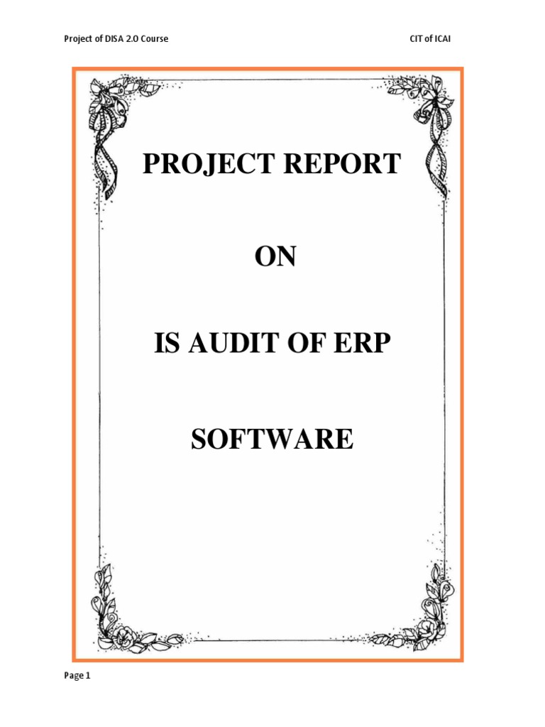 Project On Is Audit Of Erp Software Pdf Information Security