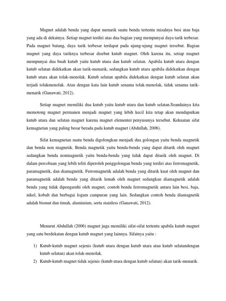 MAGNETISME DAN GAYA TAK SENTUH | PDF