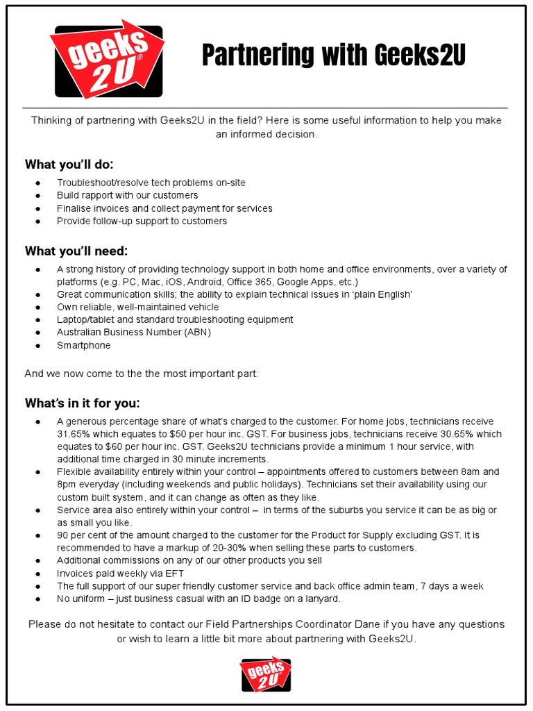 Geeks2U Partnership | PDF