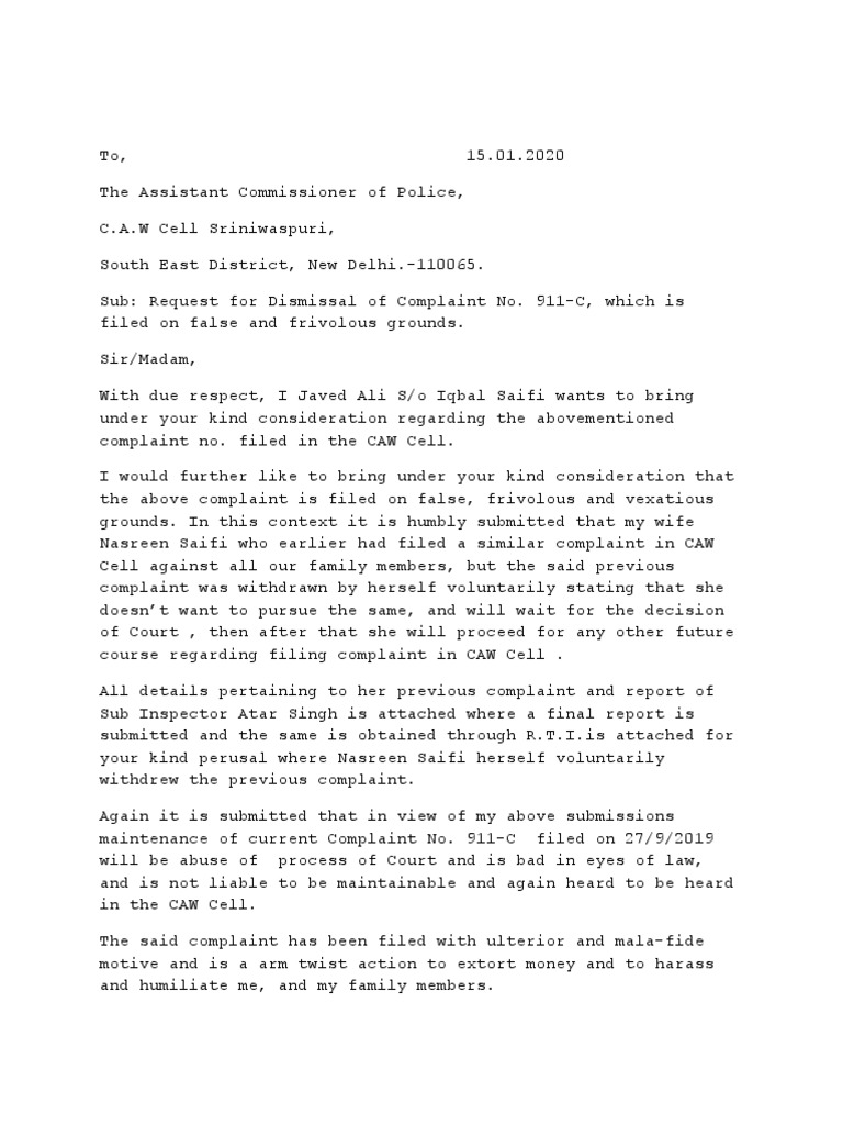 Acp Caw Cell Letter | PDF