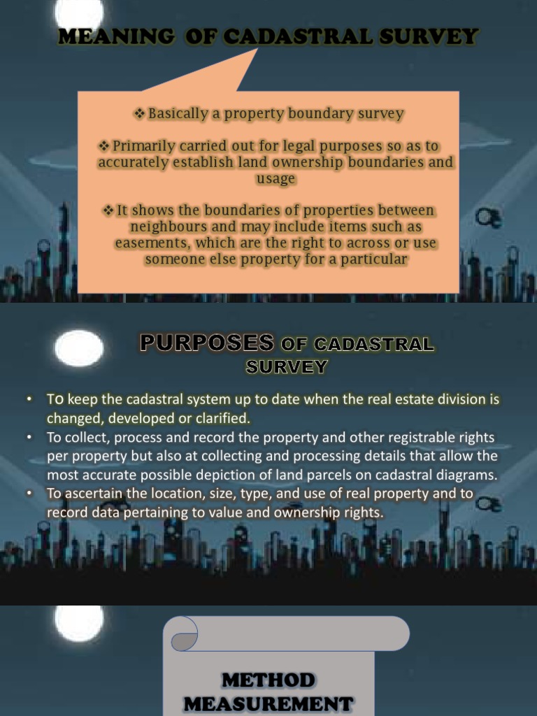 Meaning of Cadastral Survey | PDF | Surveying | Real Property