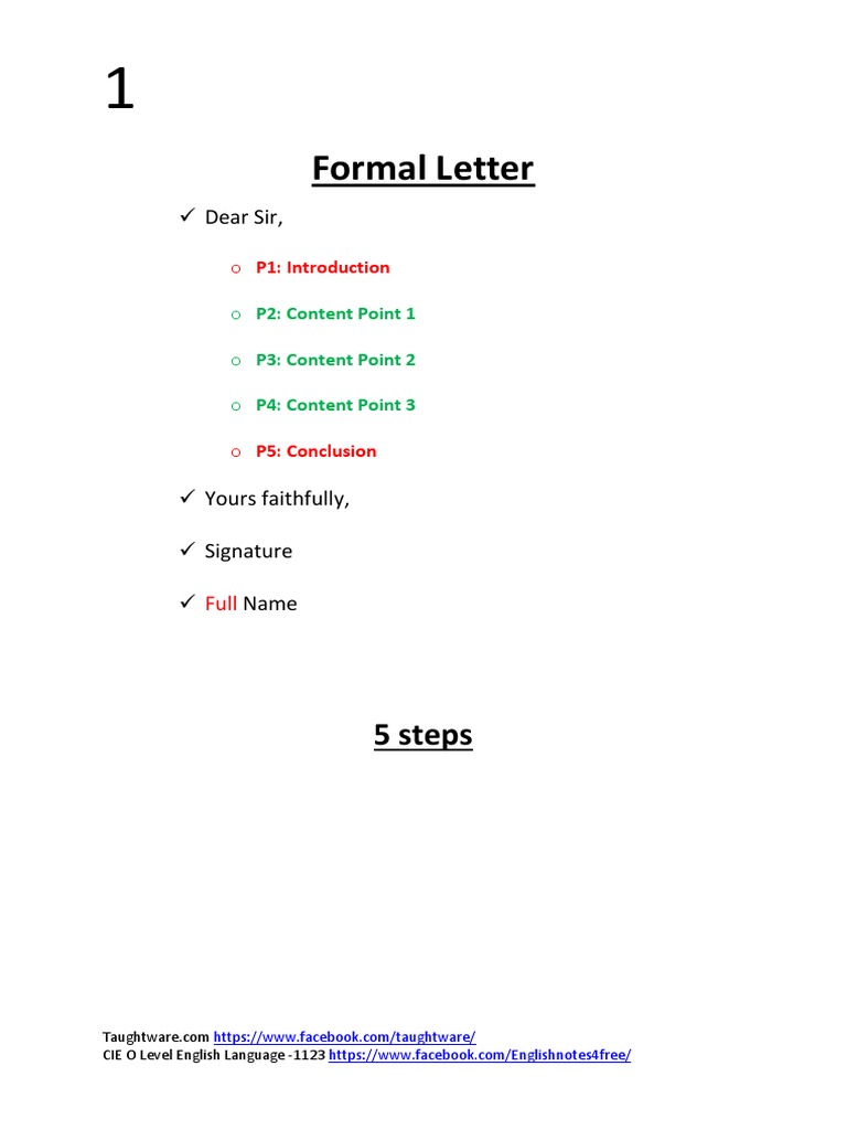 O Level Letter and Report Formats | PDF | Question | Communication