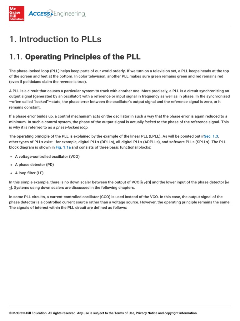 Introduction To Plls PDF | PDF | Electrical Engineering | Electronics