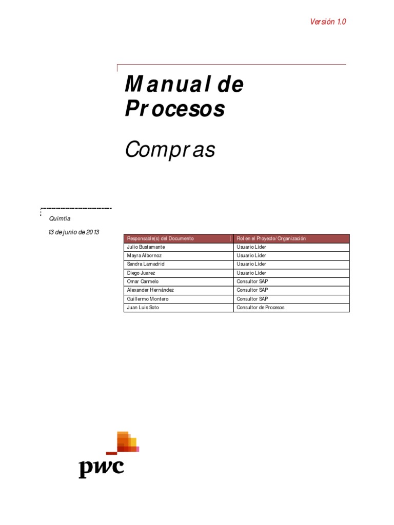Manual de Procesos de Compras | PDF | Presupuesto | Planificación