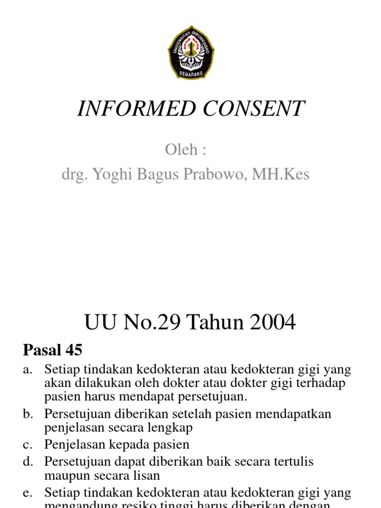 Informed Consent: Hak dan Prosedur | PDF