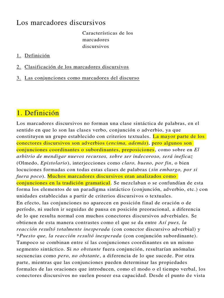 6 - Los Marcadores Discursivos | PDF | Adverbio | Oración (Lingüística)