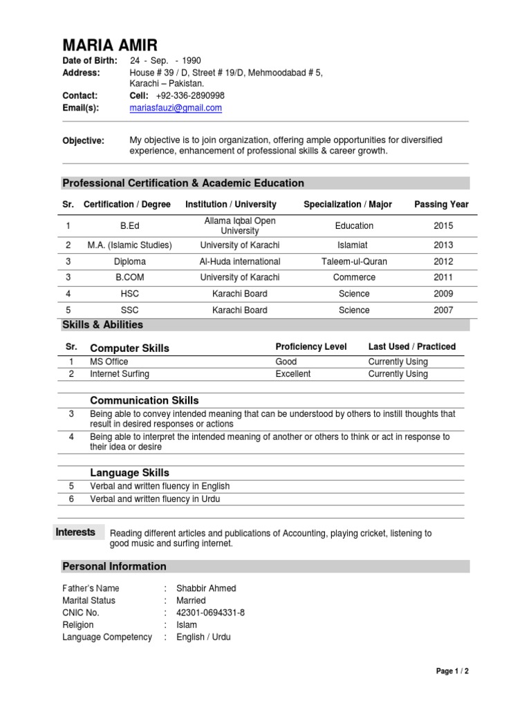 Maria CV | PDF | Learning | Cognitive Science