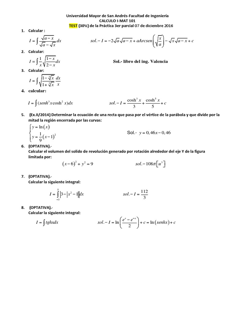Test Calculo I PDF | PDF
