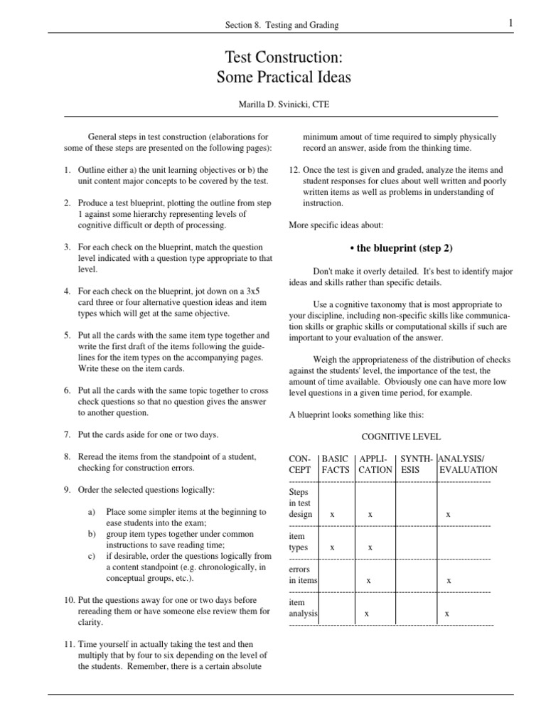 Test Construction PDF | PDF | Question | Test (Assessment)